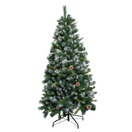 6ft (1.8m) Frosted Glacier Pine Snow Tipped Christmas Tree with Pine C ...