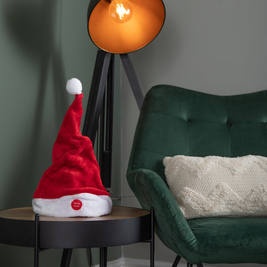 35cm Battery Powered Singing & Animated Moving Christmas Santa Hat ...