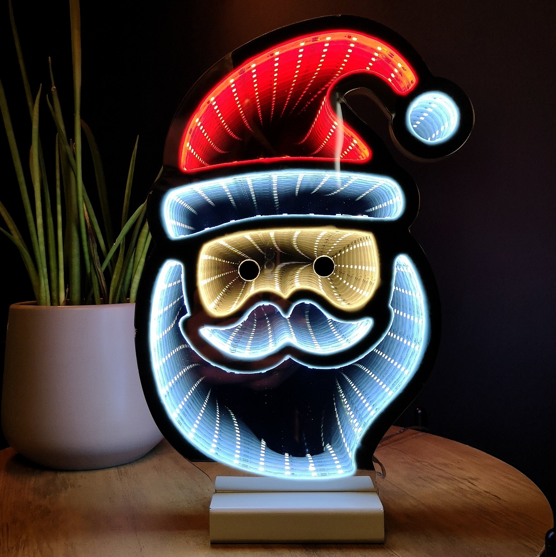 30cm Light up Santa Christmas Infinity Light Decoration with LEDs ...