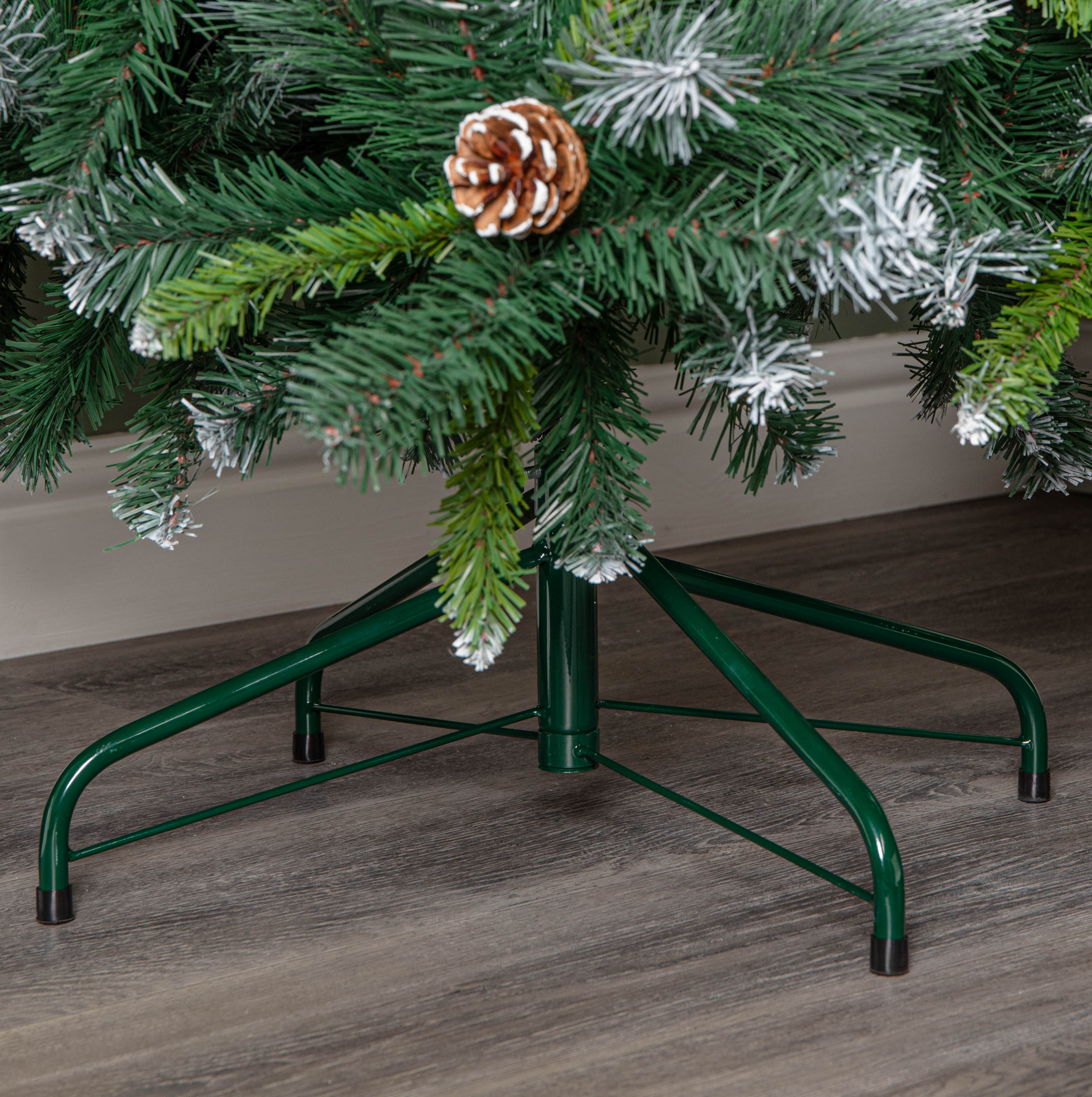 6ft (1.8m) Frosted Glacier Pine Snow Tipped Christmas Tree with Pine C ...