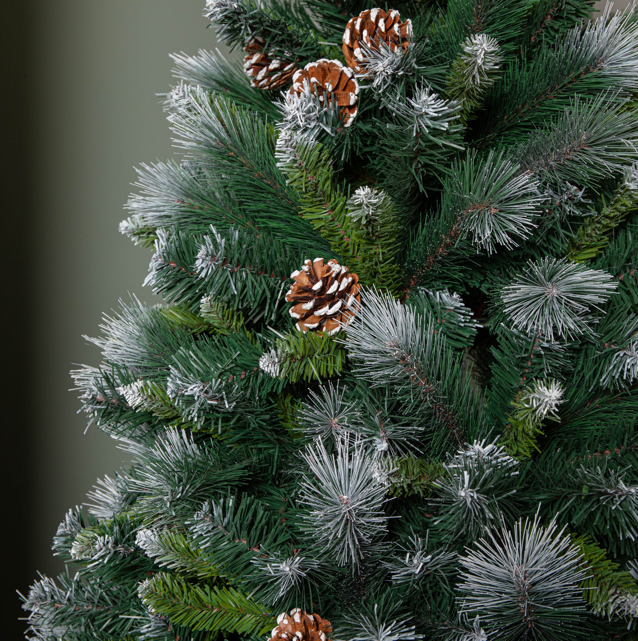 6ft (1.8m) Frosted Glacier Pine Snow Tipped Christmas Tree with Pine C ...