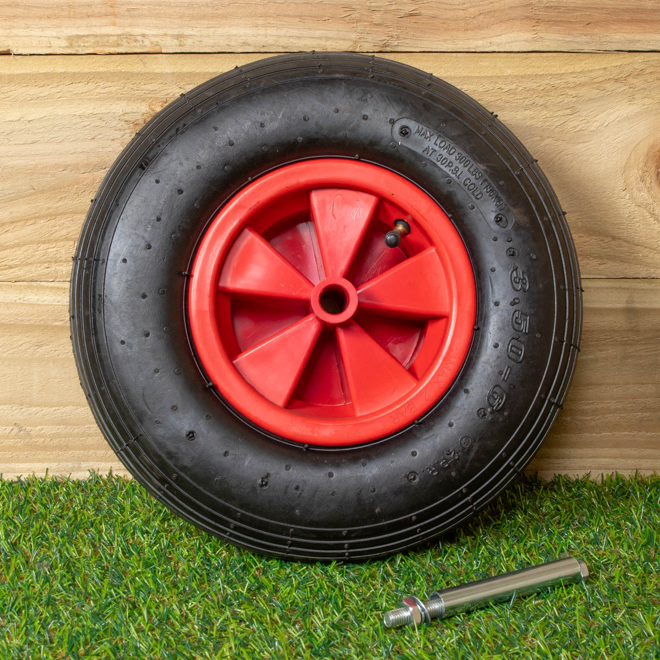 Replacement 13" x 3" Pneumatic Garden Wheelbarrow Wheel With Axle ...