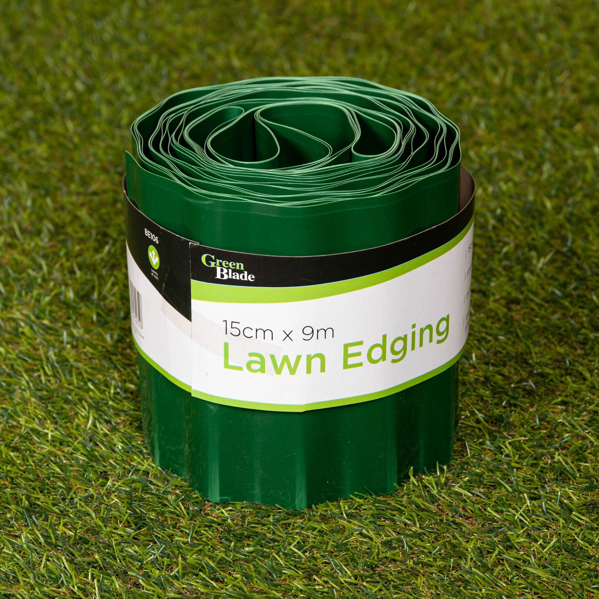 15cm x 9m Large Plastic Corrugated Lawn Garden Edging Border in Green ...