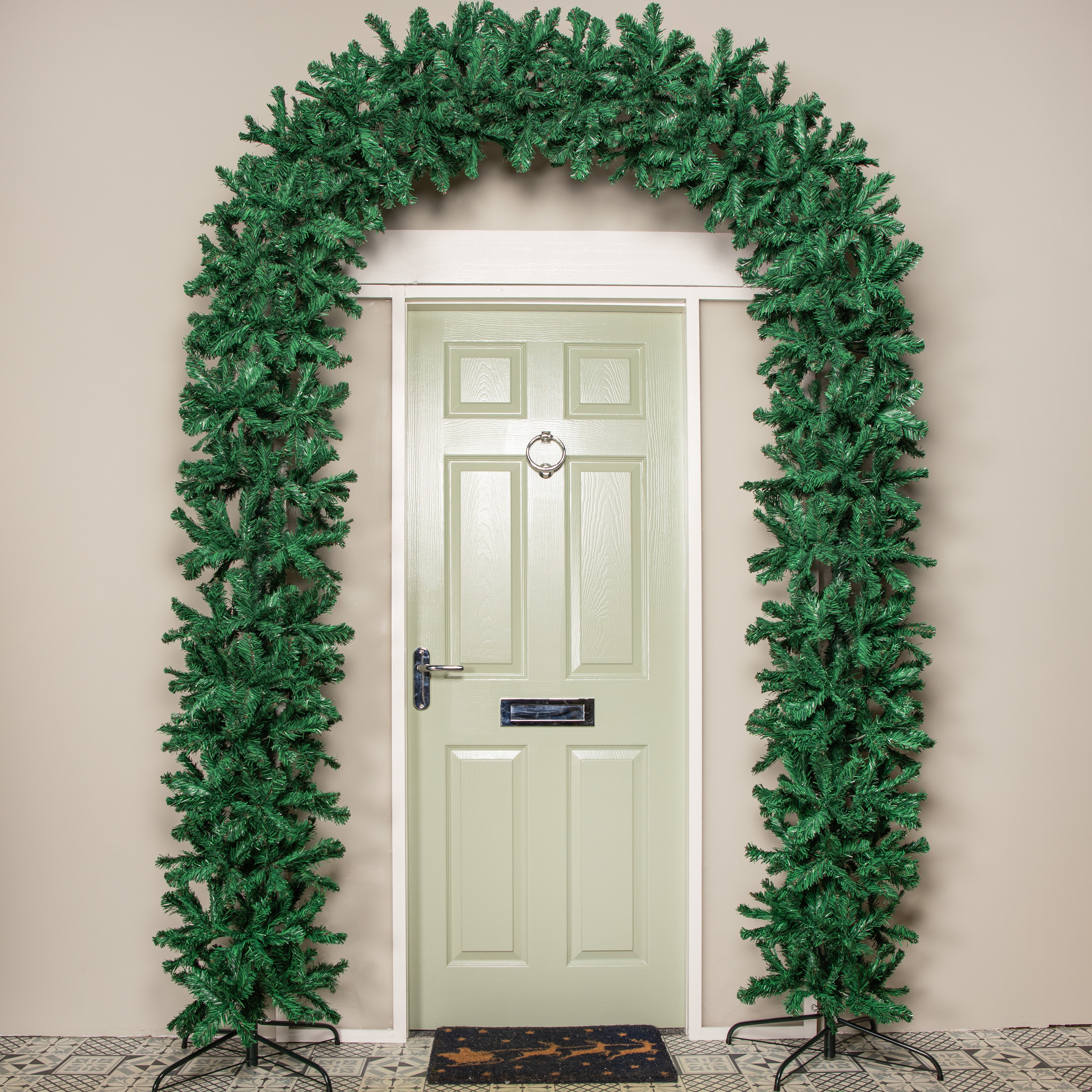 8ft (2.50m) Double Door Artificial Christmas Tree Arch in Green with 1 ...