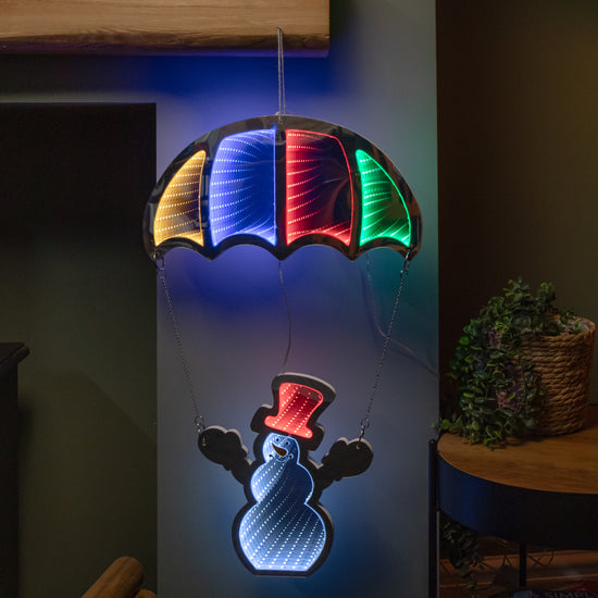 60cm LED Infinity Light Snowman Hanging Parachute– Cheaper Online