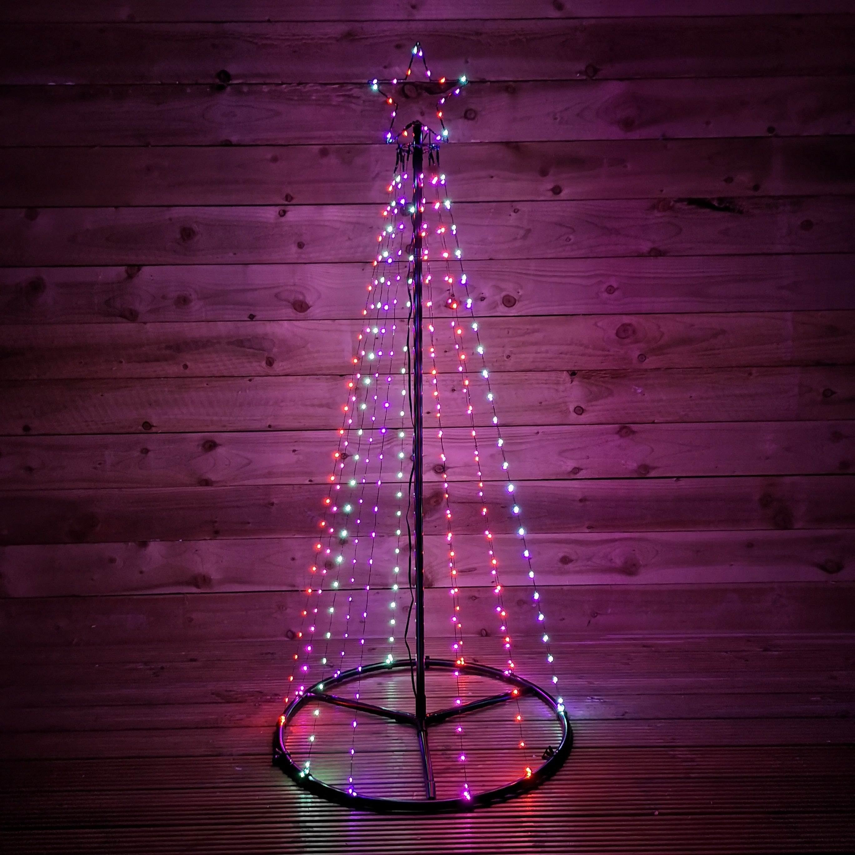 1.4m Premier Christmas Indoor Outdoor LED Pyramid Maypole Tree in Rain ...