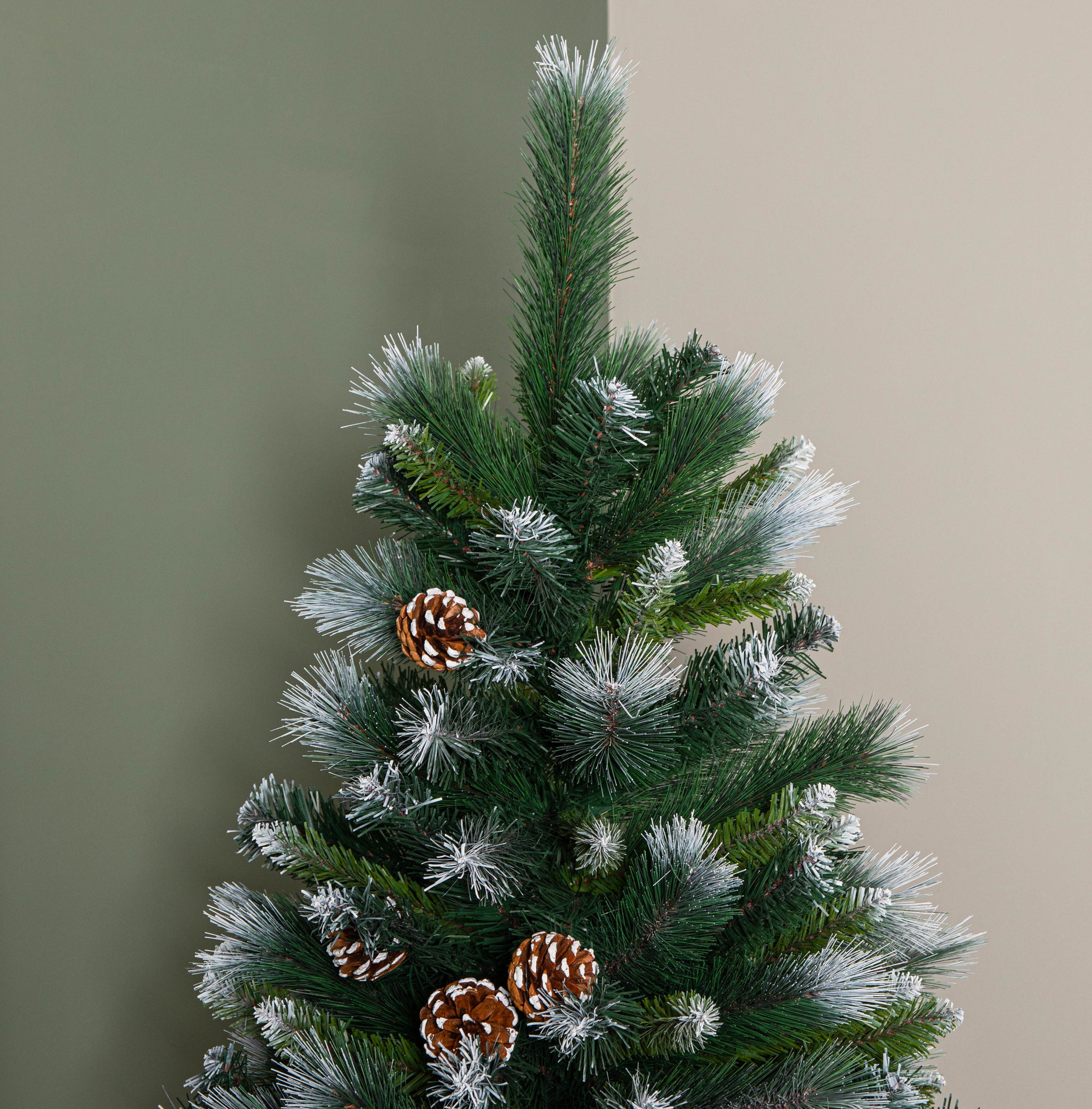 6ft (1.8m) Frosted Glacier Pine Snow Tipped Christmas Tree with Pine C ...