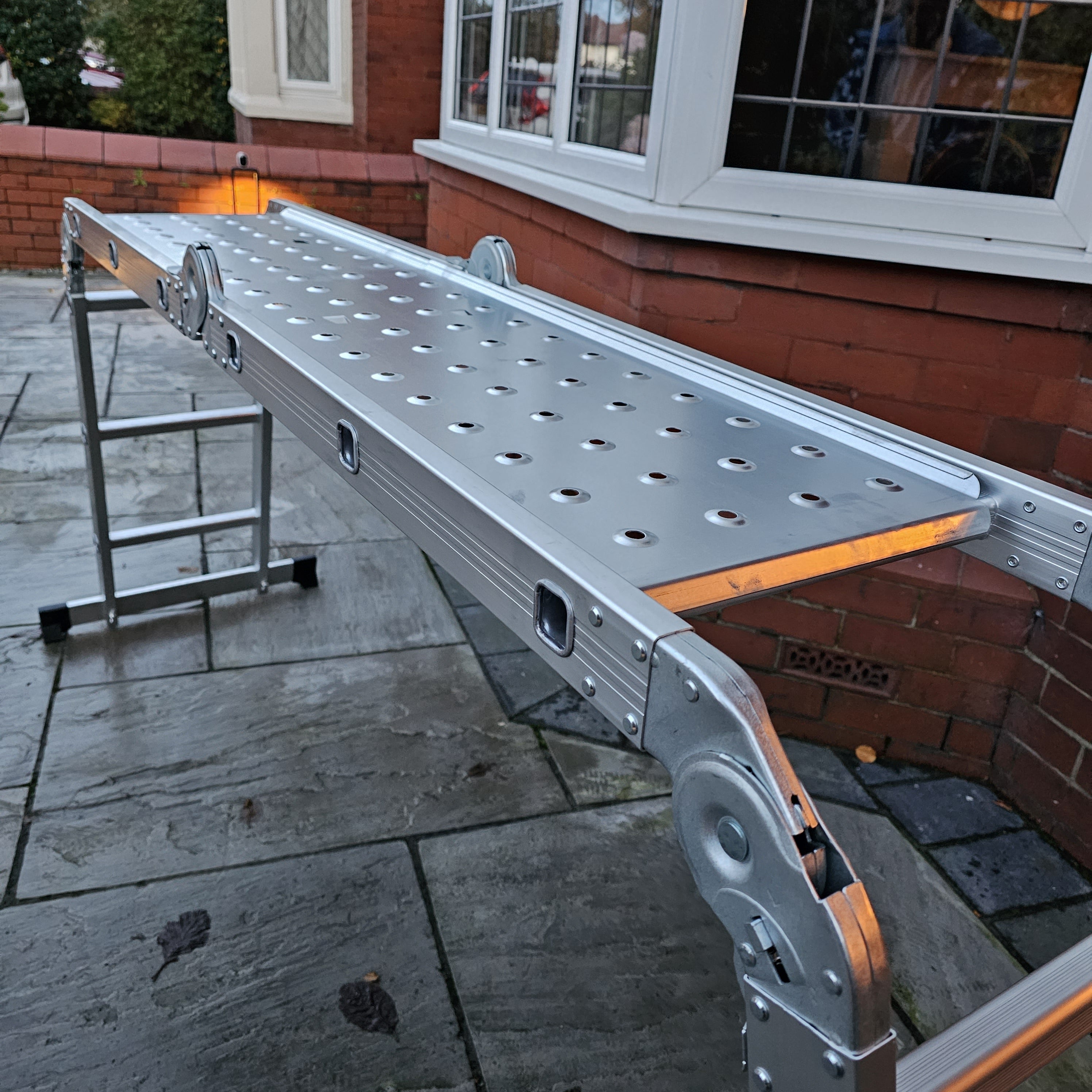 3.46m Lightweight Aluminium Folding Multi-position Work Platform Ladde ...