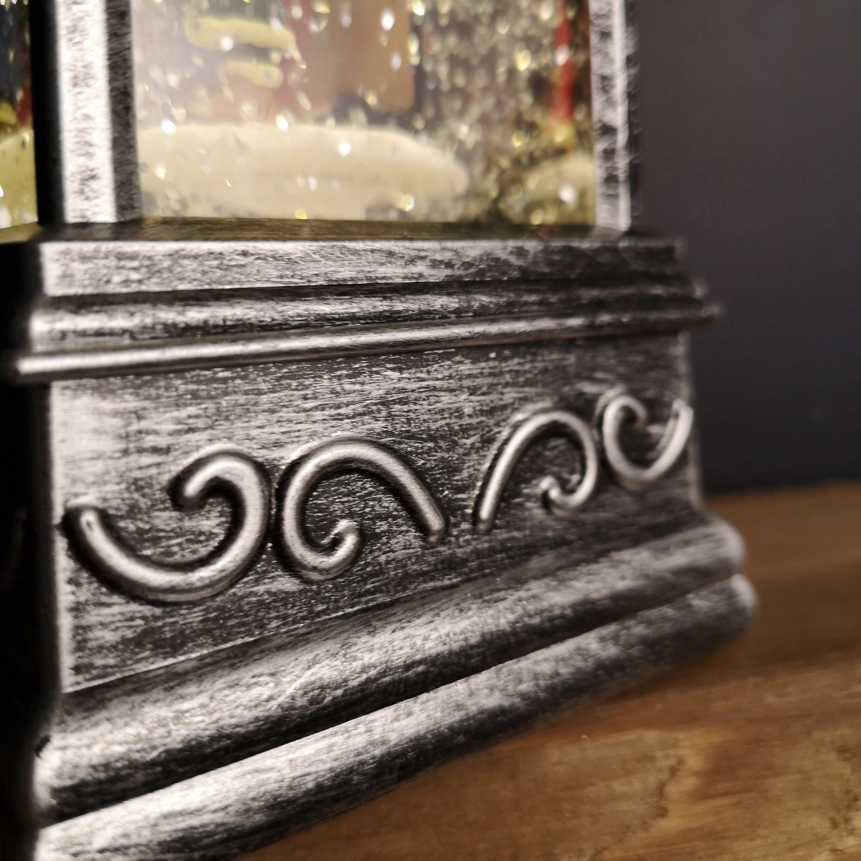 21cm Battery Operated Christmas Carol Scene Glitter Water Spinner Lant ...