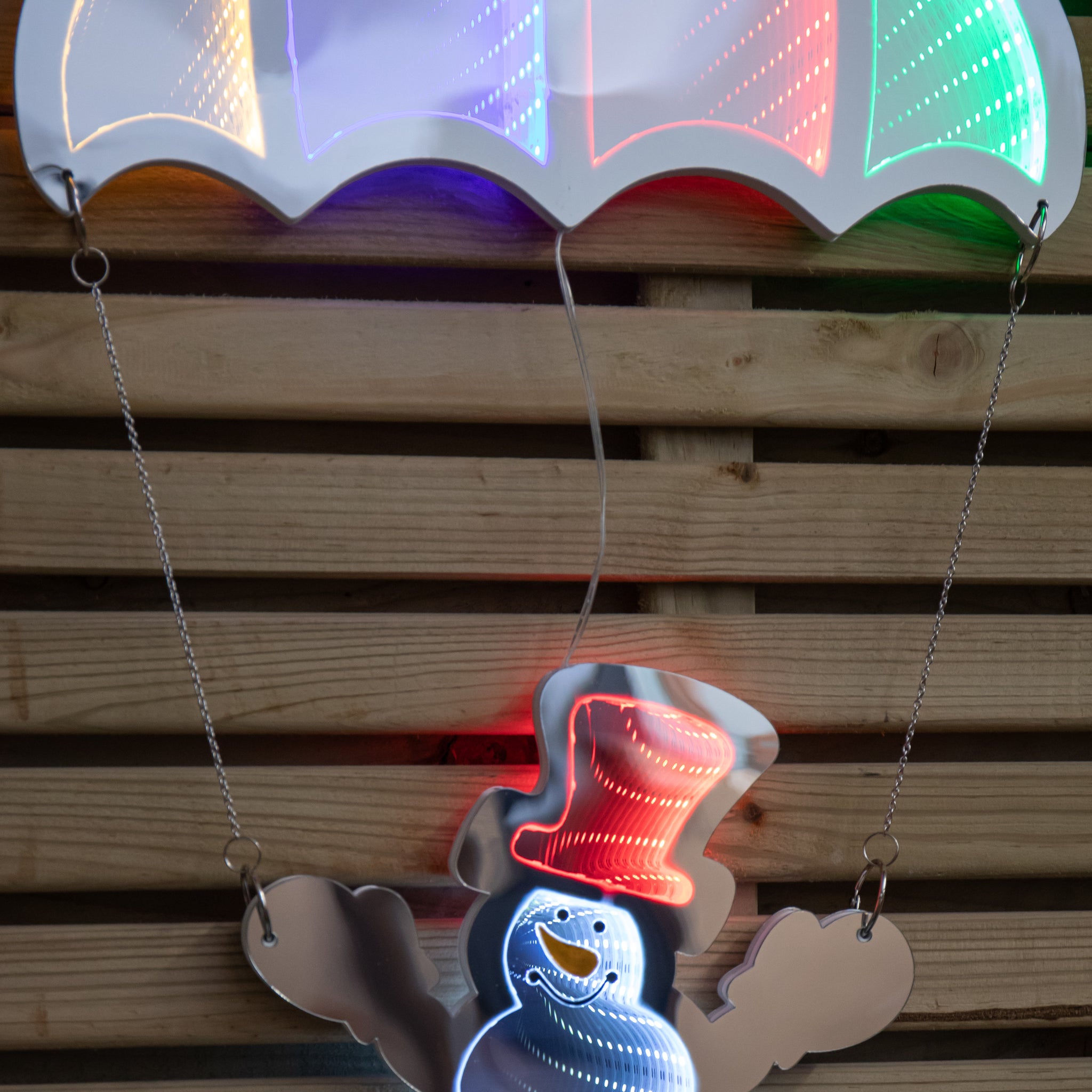 60cm LED Infinity Light Snowman Hanging Parachute– Cheaper Online