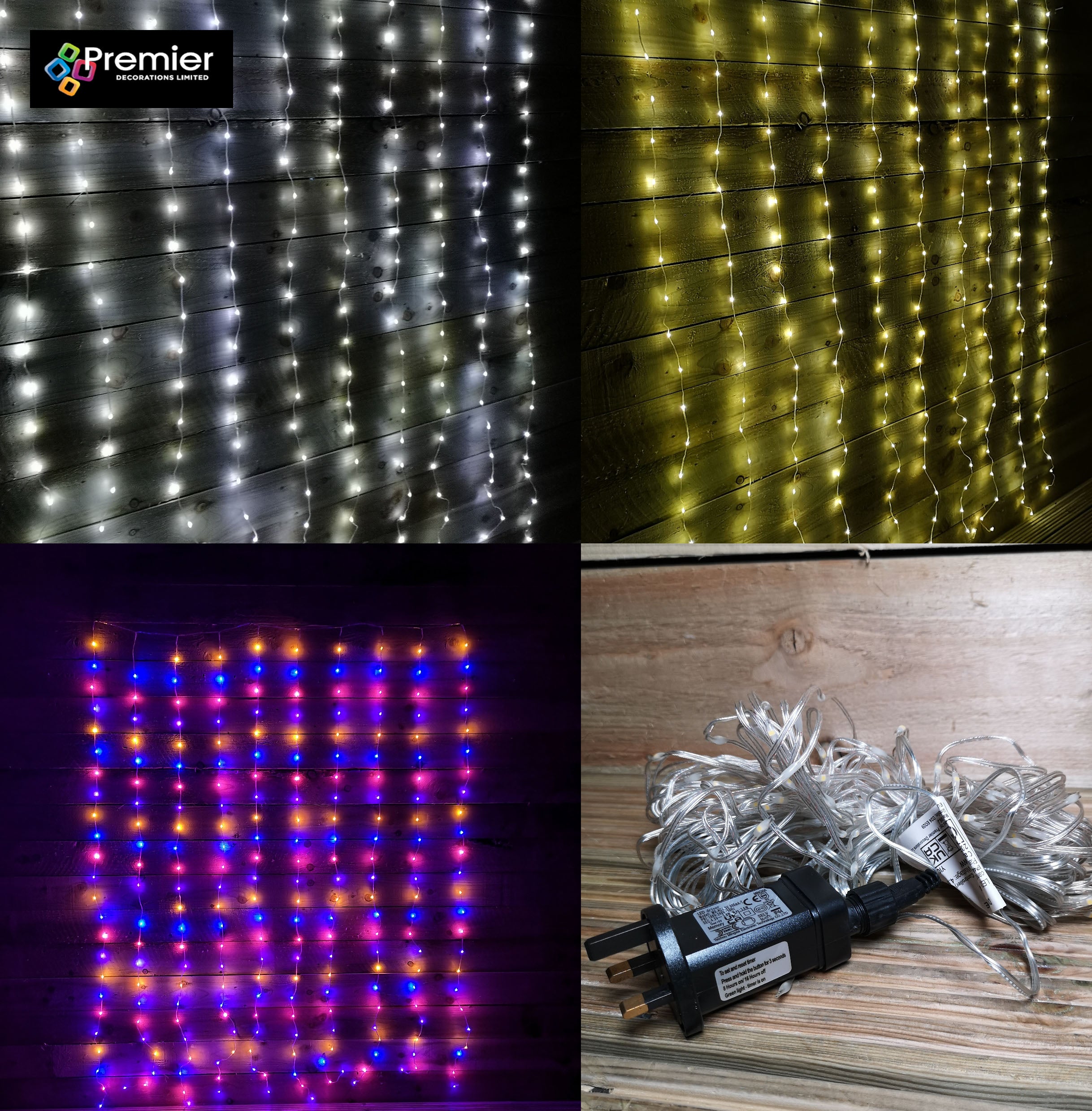 240 LED 2m x 1.5m Premier Flexibright Curtain Indoor Outdoor Multifunc ...