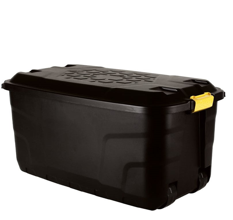 75L Heavy Duty Trunk on Wheels Sturdy, Lockable, Stackable and Nestabl ...