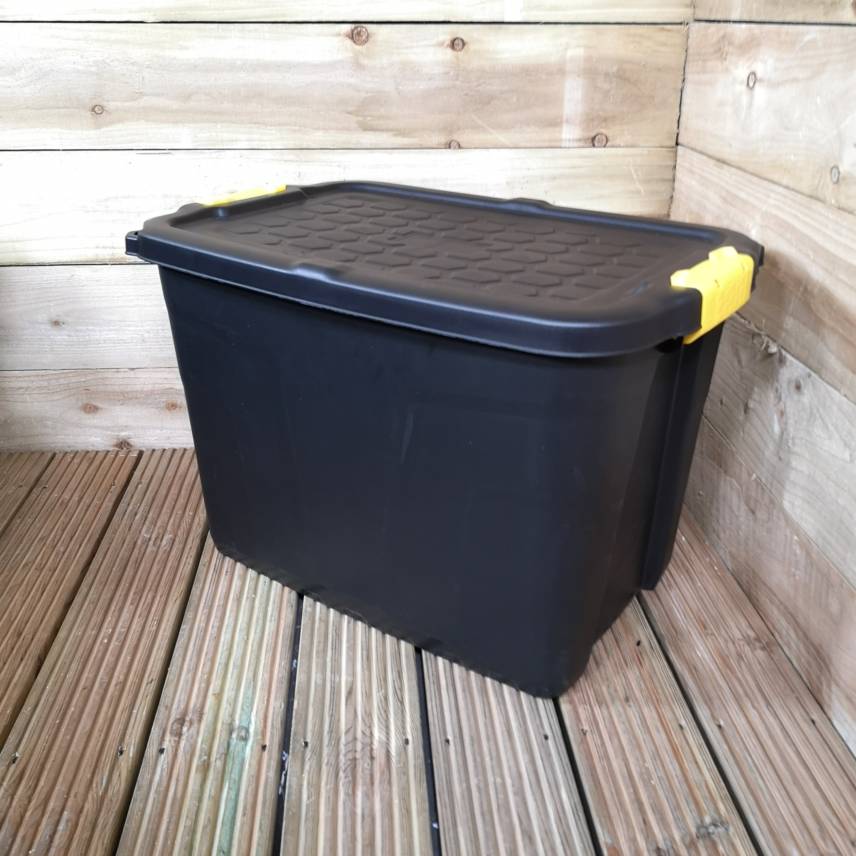 60L Heavy Duty Storage Tub Sturdy, Lockable, Stackable and Nestable De ...