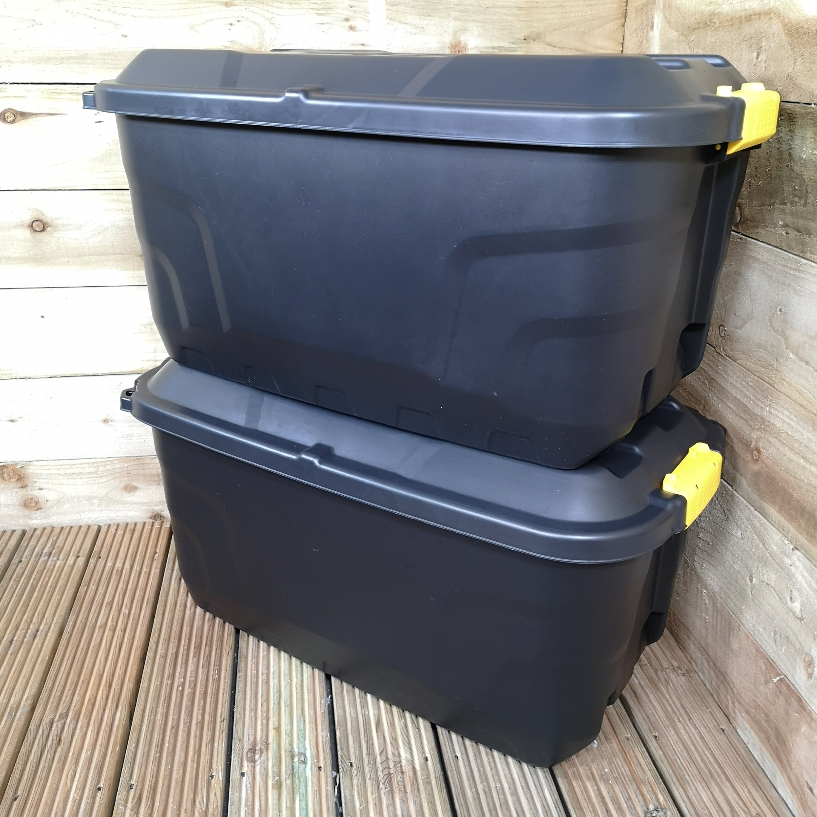 2 x 75L Heavy Duty Trunks on Wheels Sturdy, Lockable, Stackable and Ne ...
