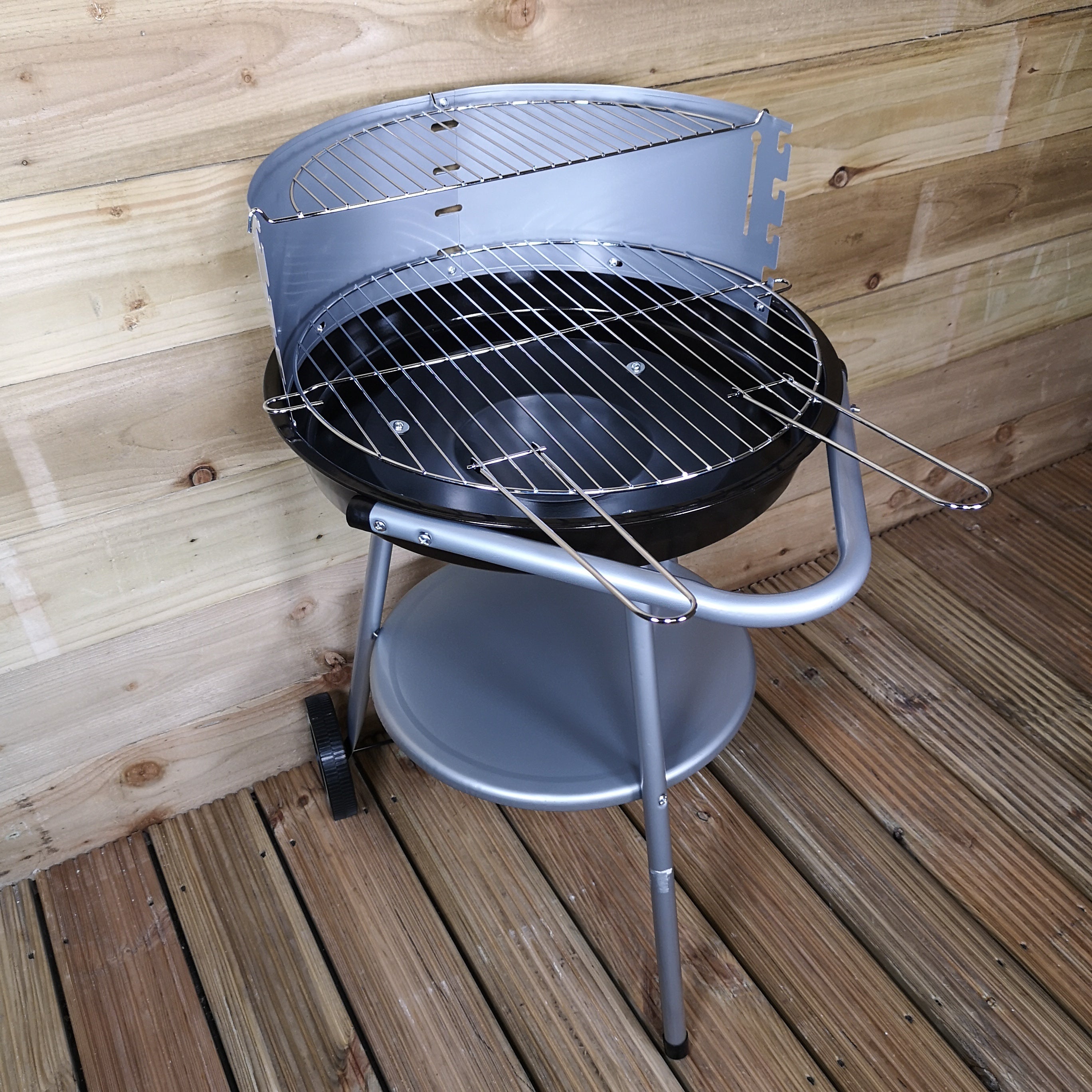 ø47 x H75cm Outdoor Garden Round Charcoal BBQ Barbecue on Wheels ...